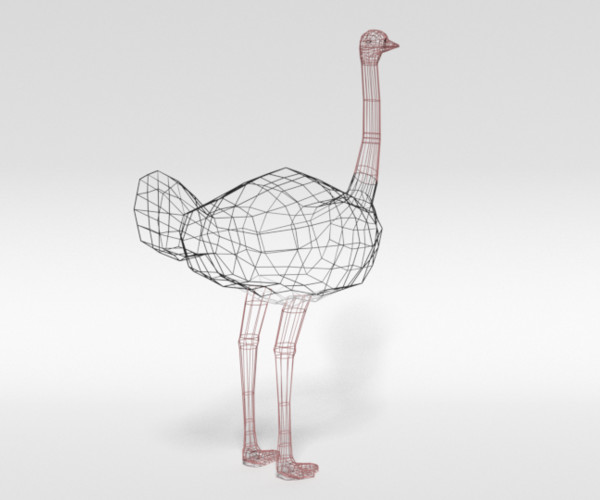 ArtStation - Low Poly Cartoon Ostrich | Resources