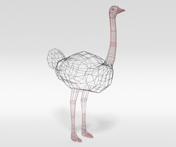 ArtStation - Low Poly Cartoon Ostrich | Resources
