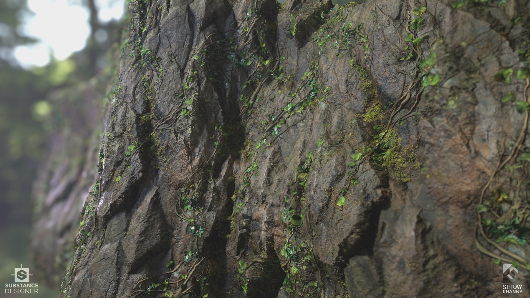 ArtStation - Substance Material I Textures I Jungle Overgrown Cliff ...