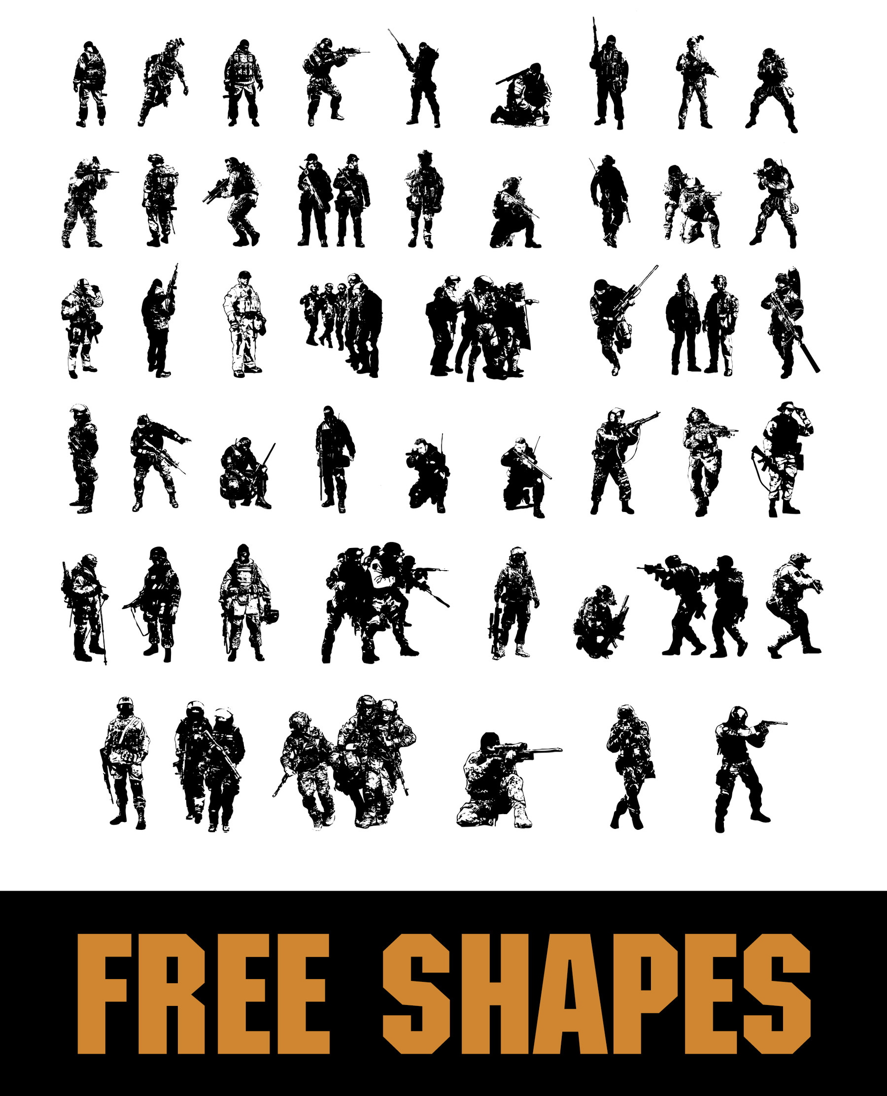 ArtStation - FREE 49 Sodiers shapes | Artworks