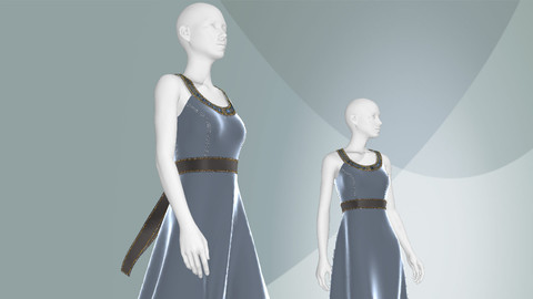 ArtStation - -Marvelous design dress robe-