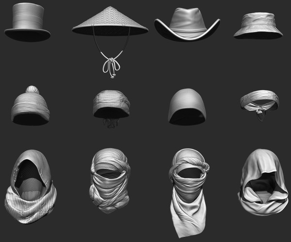 ArtStation - Set of Headwear Part 3 | Resources