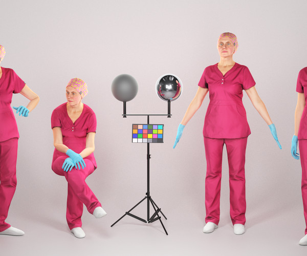 ArtStation - Animated surgical doctor female: walking, working, sitting ...