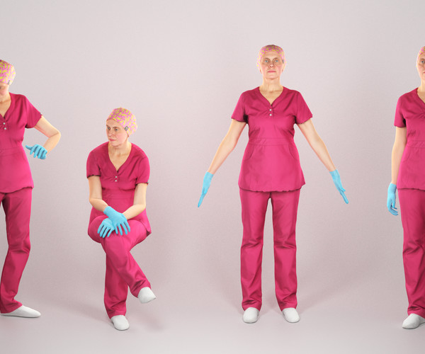 ArtStation - Animated surgical doctor female: walking, working, sitting ...