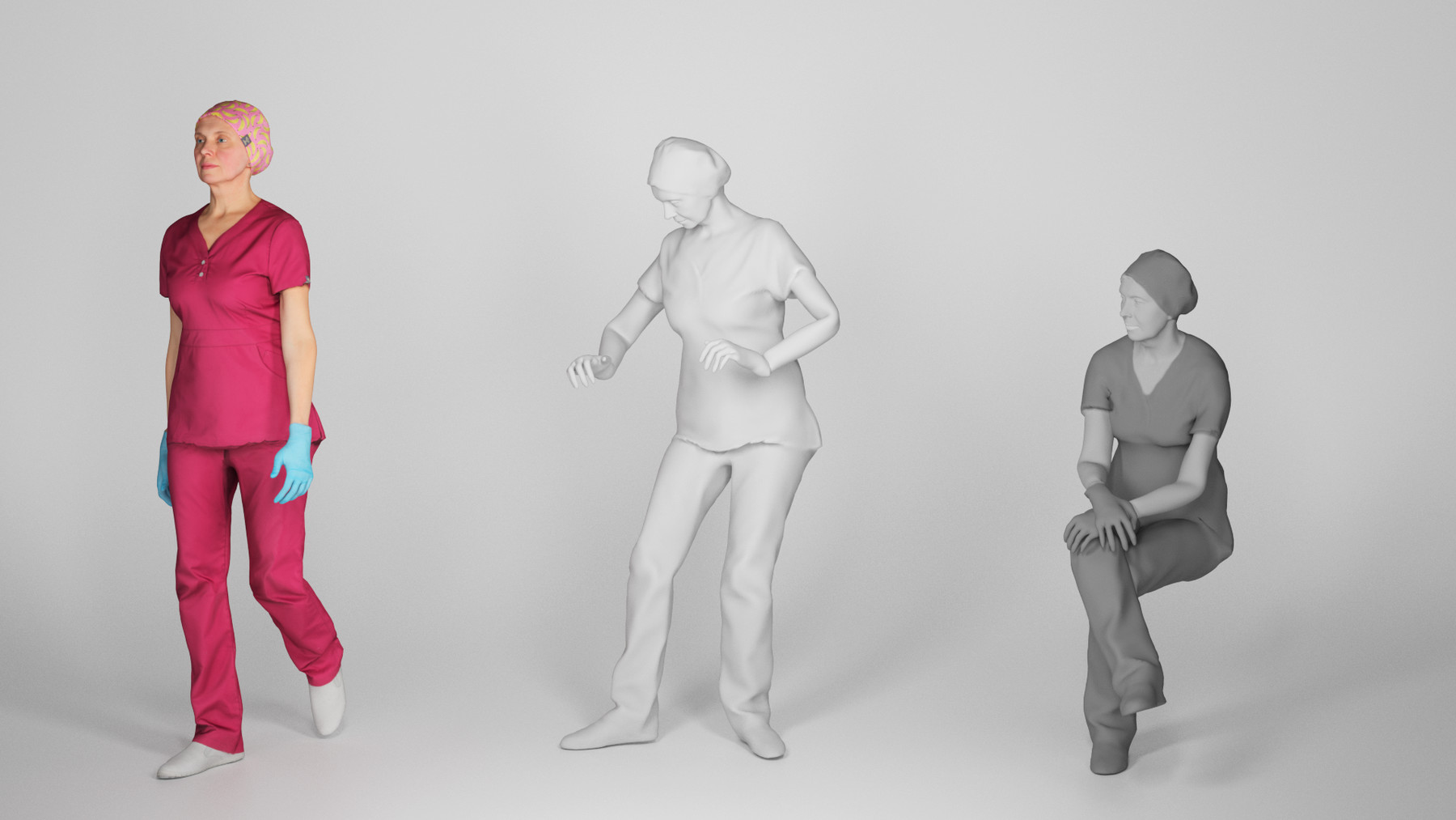 ArtStation - Animated surgical doctor female: walking, working, sitting ...