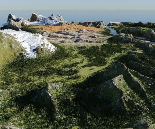 ArtStation - Map001 biomes in Blender | Game Assets