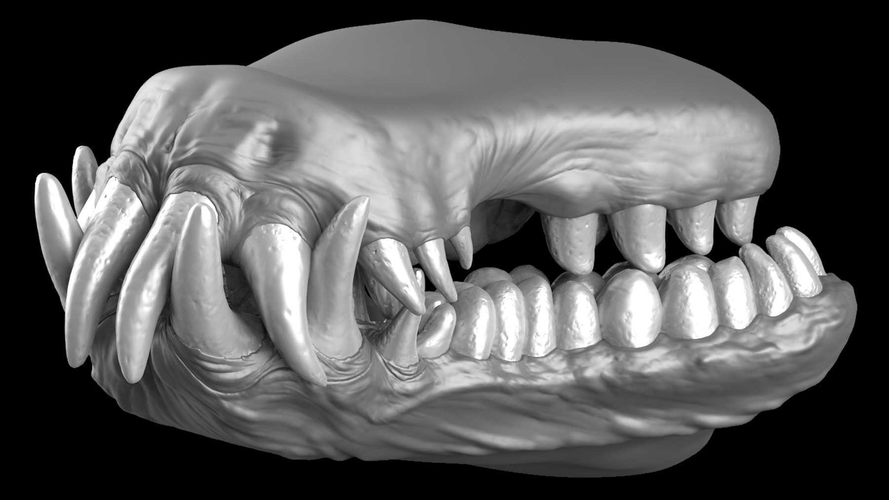 ArtStation - CREATURE KITS: Wolf Fish Teeth & Gums - High Poly OBJ File ...