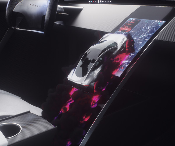 ArtStation - Tesla Roadster Interior 3D Model & Physics Rig | Game Assets