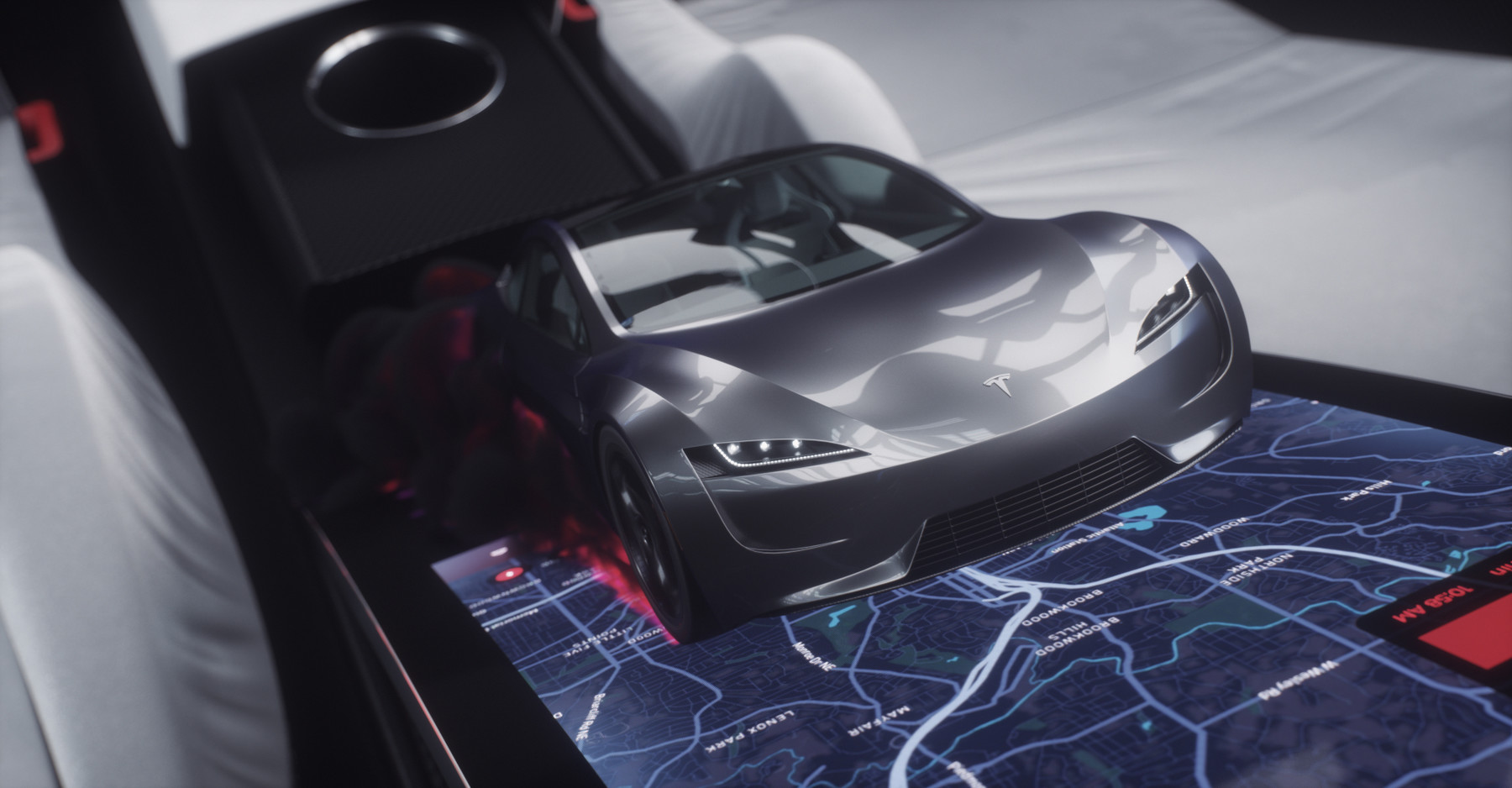 Velislav Slavov - Tesla Roadster Interior 3D Model & Physics Rig