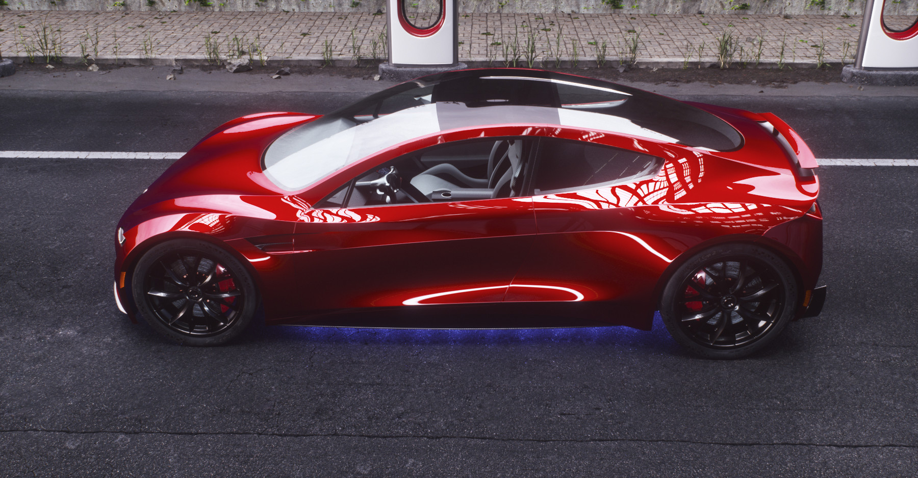 Velislav Slavov - Tesla Roadster Interior 3D Model & Physics Rig