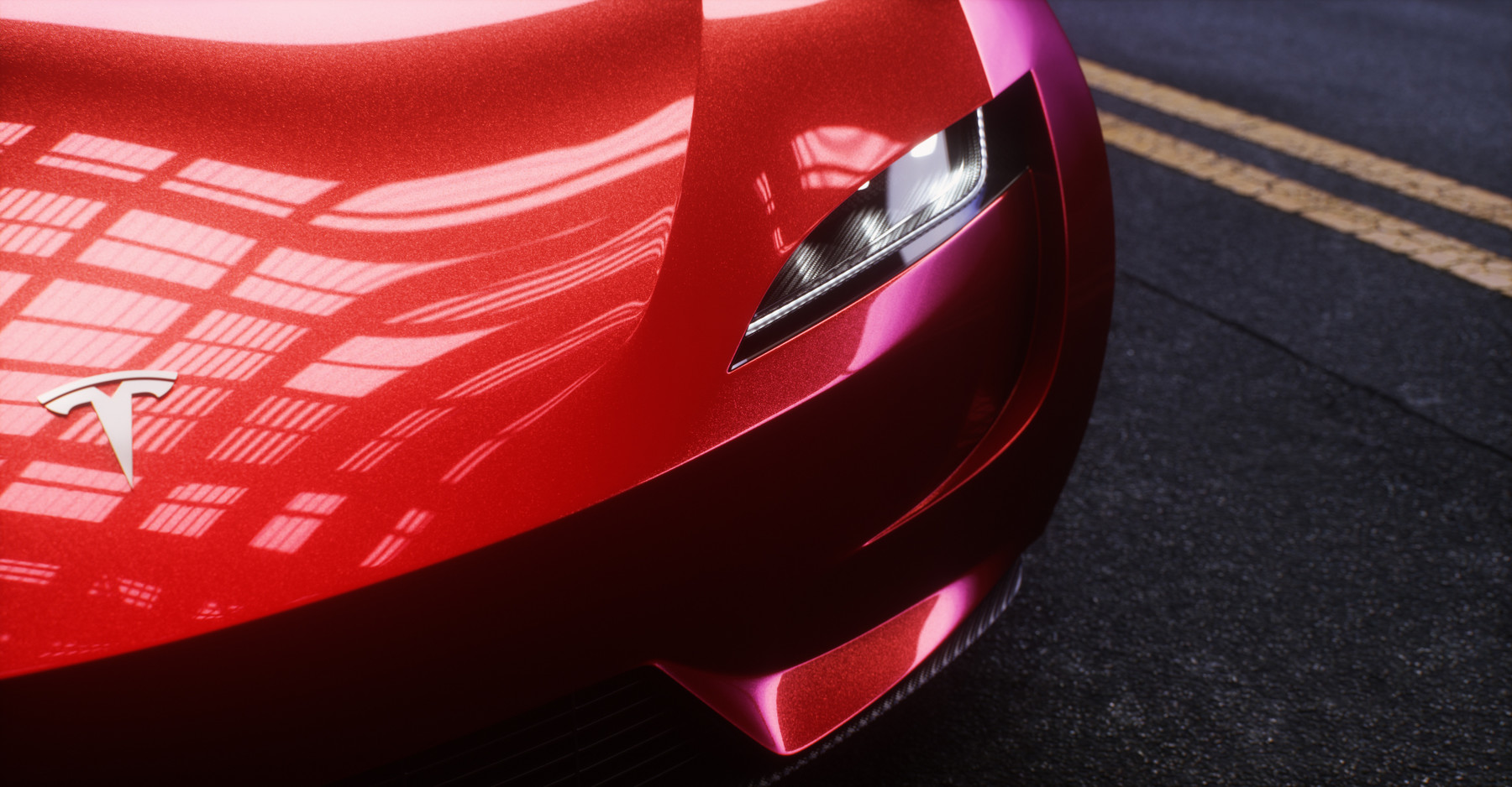 Velislav Slavov - Tesla Roadster Interior 3D Model & Physics Rig