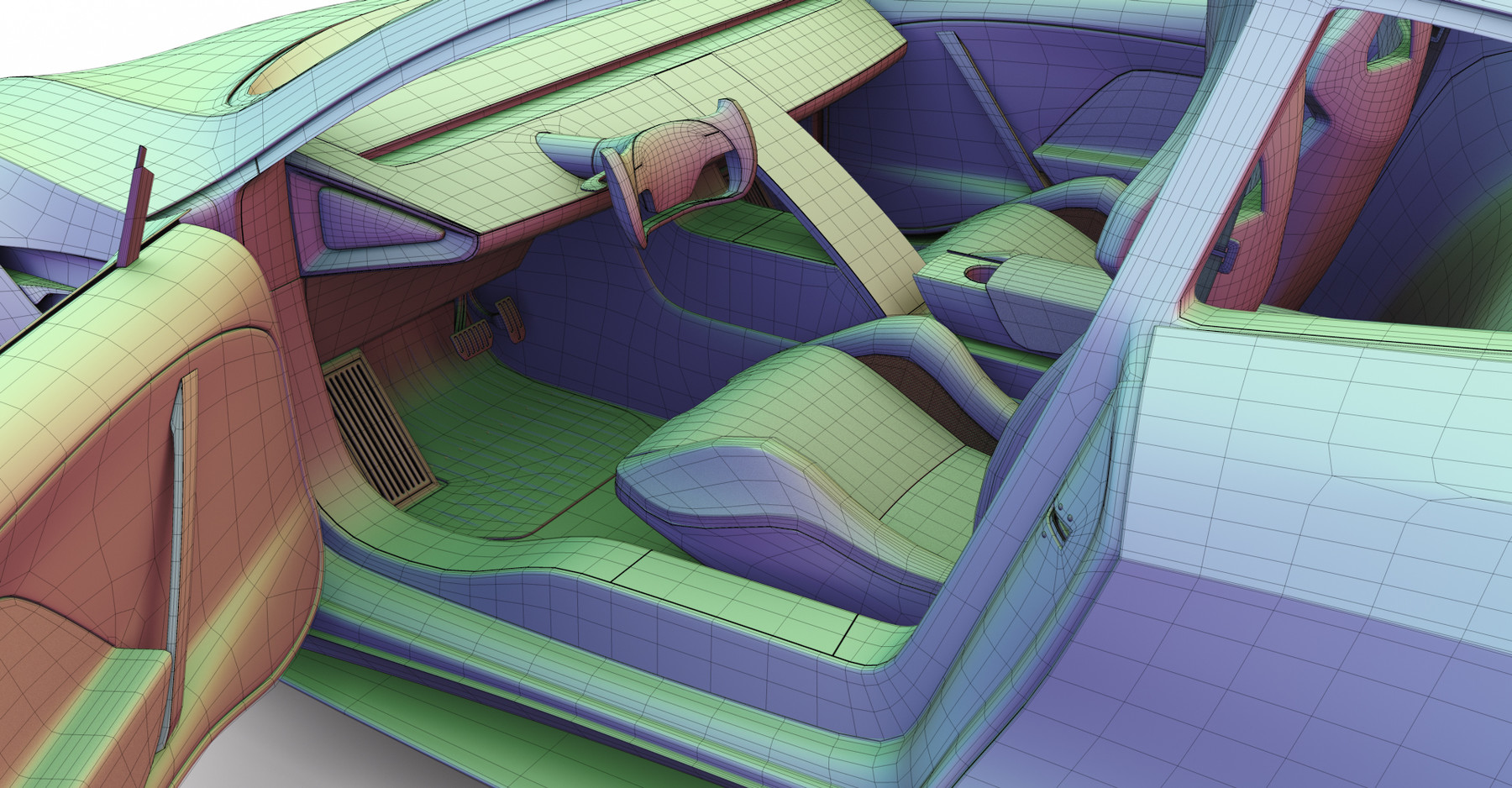 Velislav Slavov - Tesla Roadster Interior 3D Model & Physics Rig