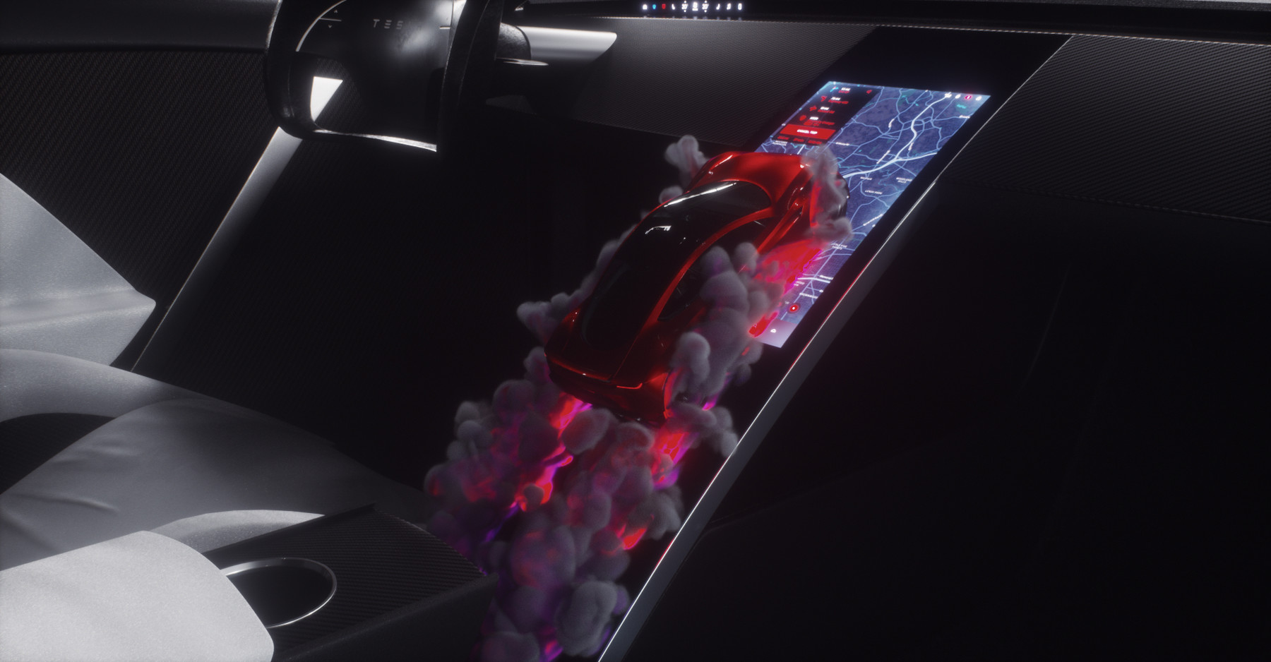 Velislav Slavov - Tesla Roadster Interior 3D Model & Physics Rig