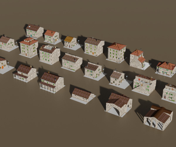 ArtStation - Small town in Blender | Game Assets