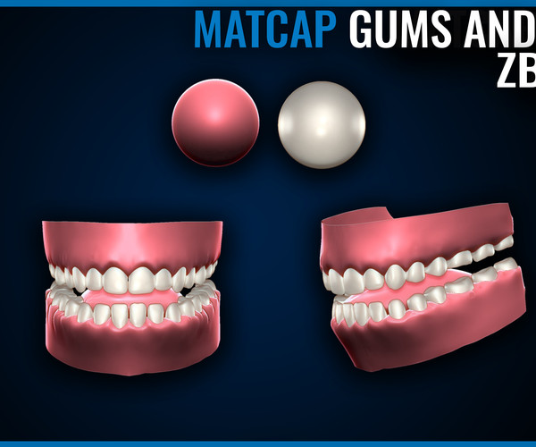 ArtStation - Gums and Teeth Matcap Pack - Zbrush Matcaps | Resources