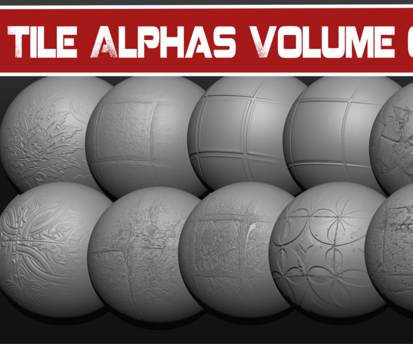 ArtStation - Tile Alphas Volume 01 | Brushes
