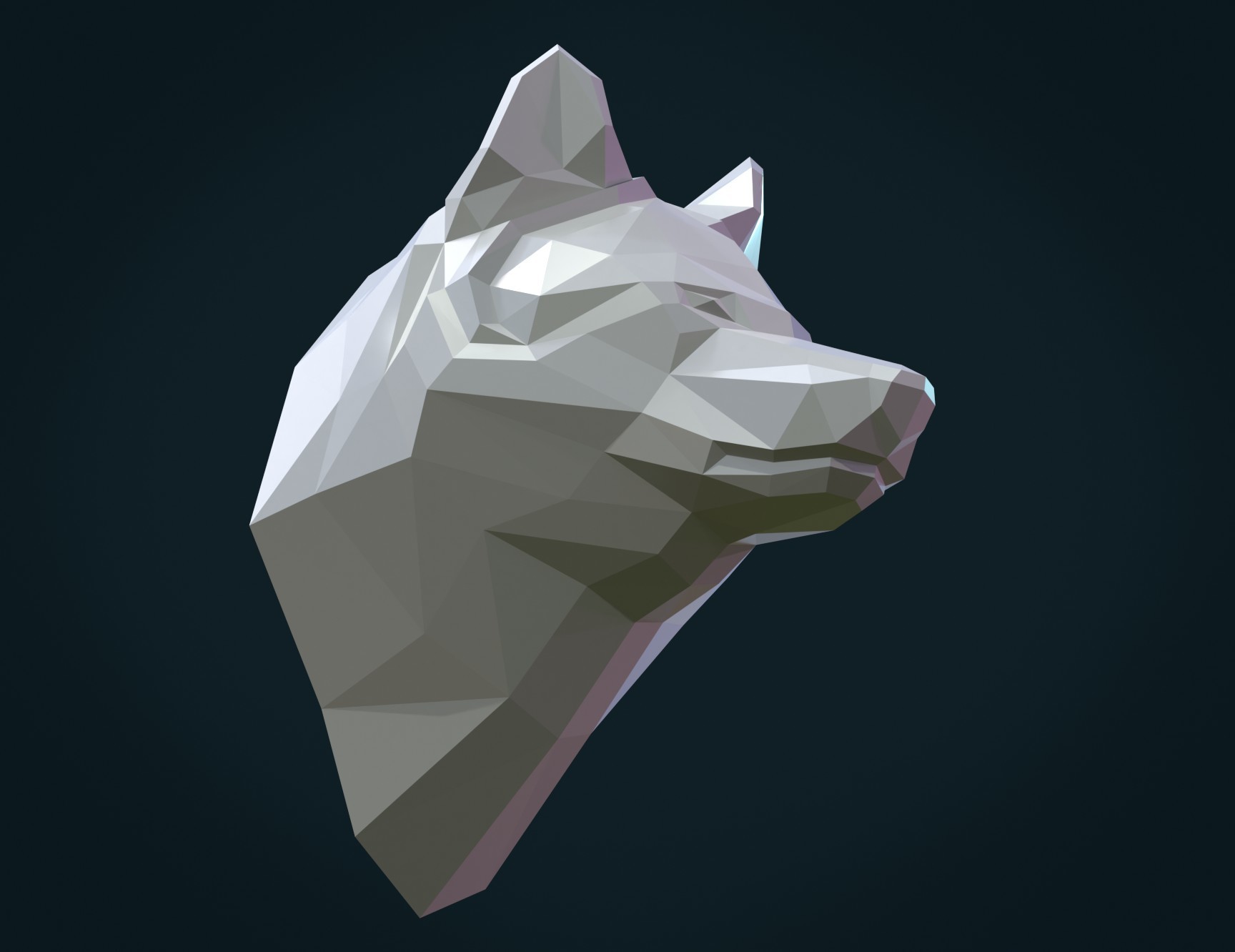 ArtStation - Low poly Wolf head | Resources