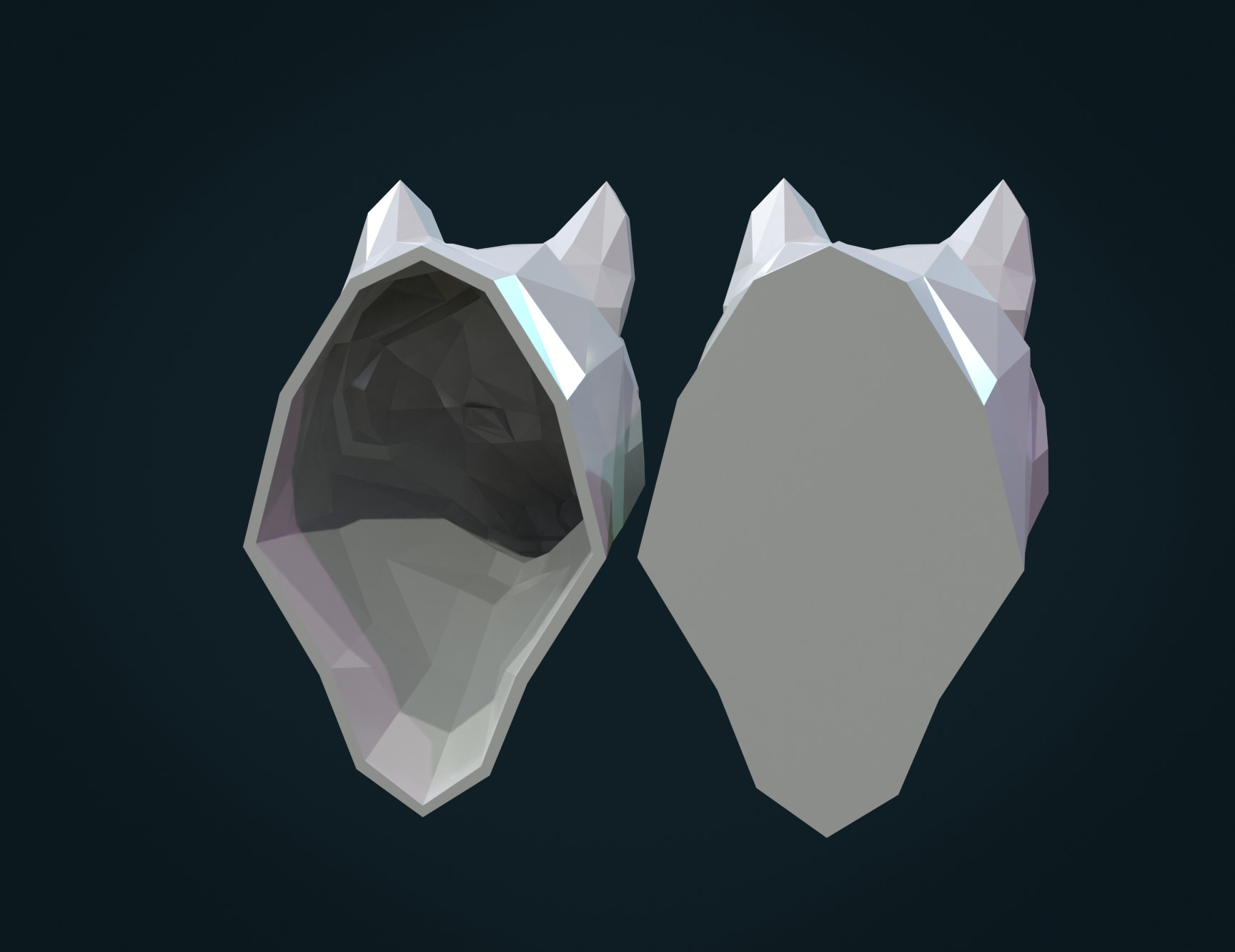 ArtStation - Low poly Wolf head | Resources