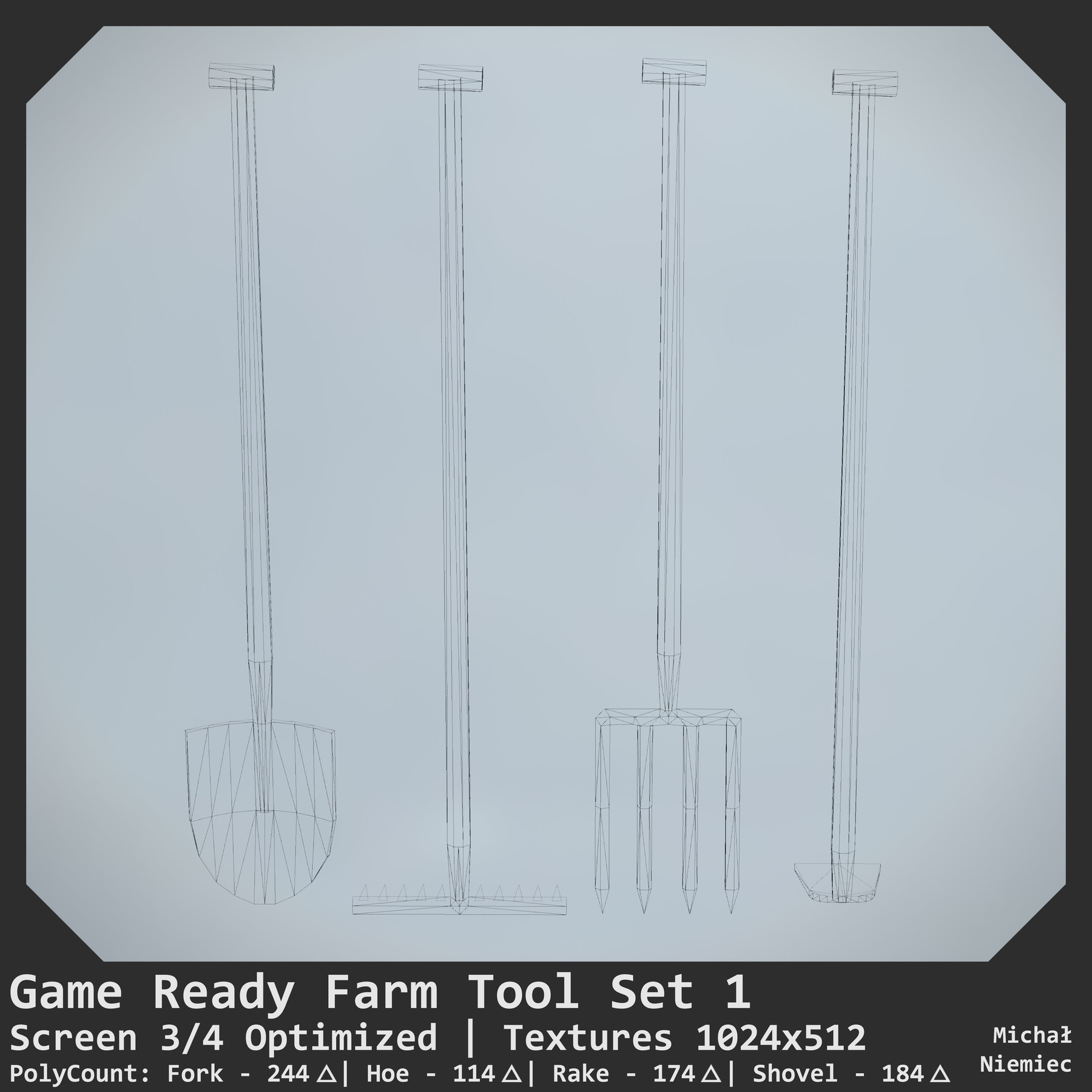 ArtStation - Game Ready Model LP Farm Tools Set 01 | Resources