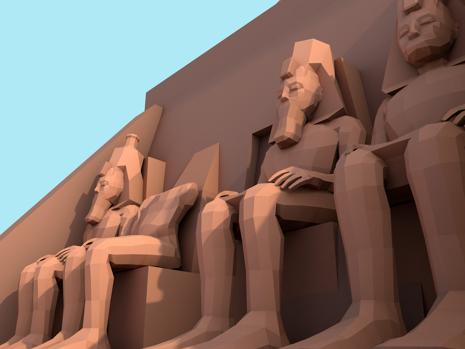 ArtStation - Cartoon Low Poly Abu Simbel Landmark | Resources