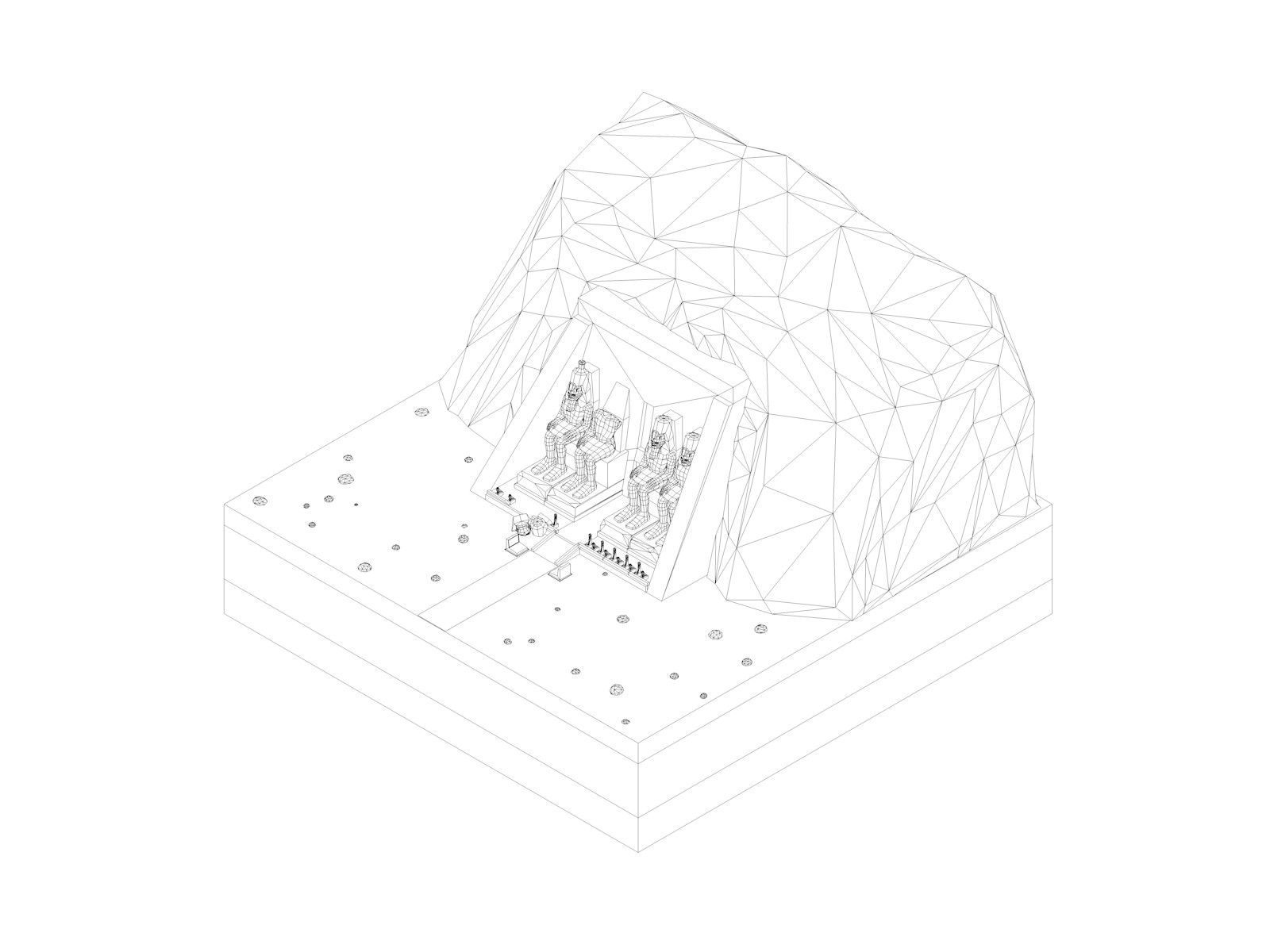 ArtStation - Cartoon Low Poly Abu Simbel Landmark | Resources