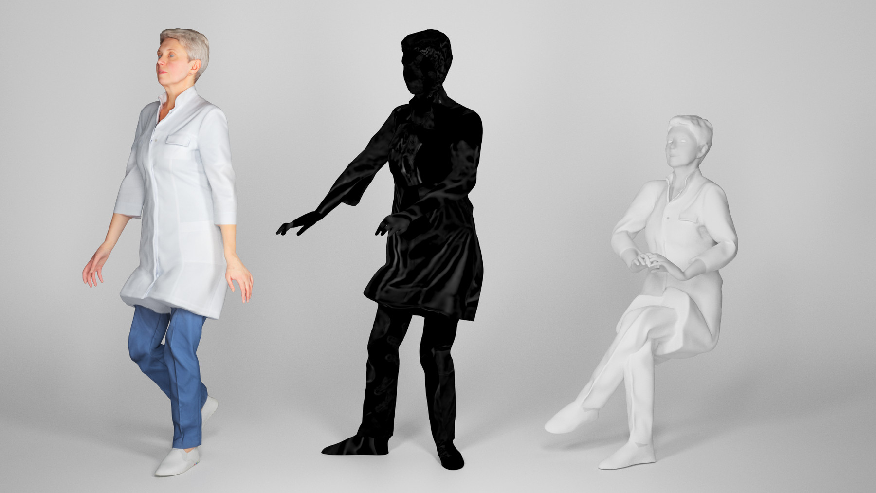 ArtStation - Animated medical doctor female: walking, sitting, working ...