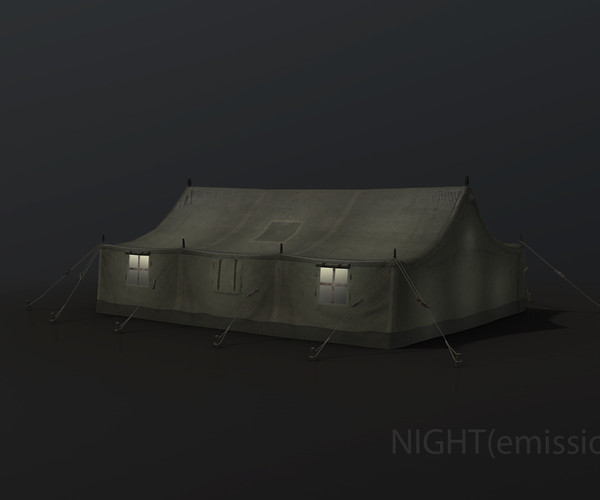 ArtStation - Military Tent 01 FourLiveries with Damage | Game Assets