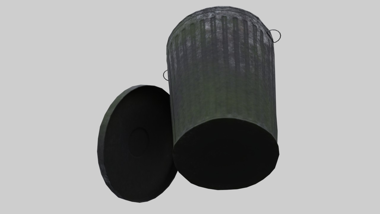 ArtStation - Dustbin 3 Lowpoly Old | Game Assets