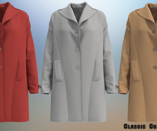 ArtStation - Classic Coat, Marvelous designer, Clo3d | Resources