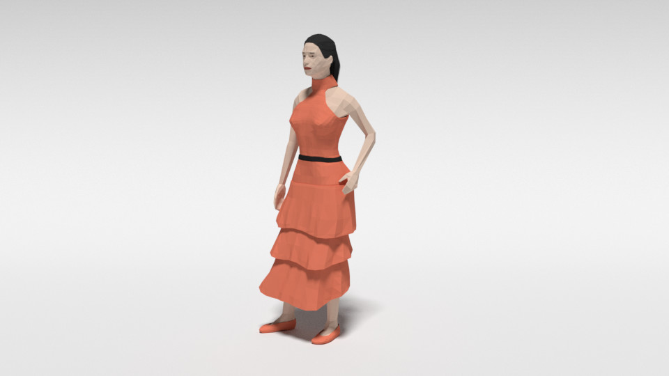 ArtStation - Low Poly Long Dress Woman | Resources