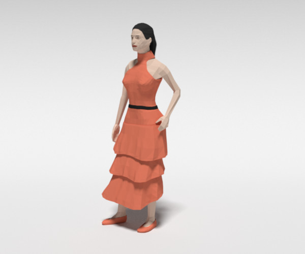 ArtStation - Low Poly Long Dress Woman | Resources