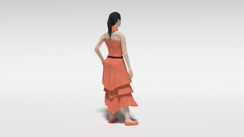 ArtStation - Low Poly Long Dress Woman | Resources