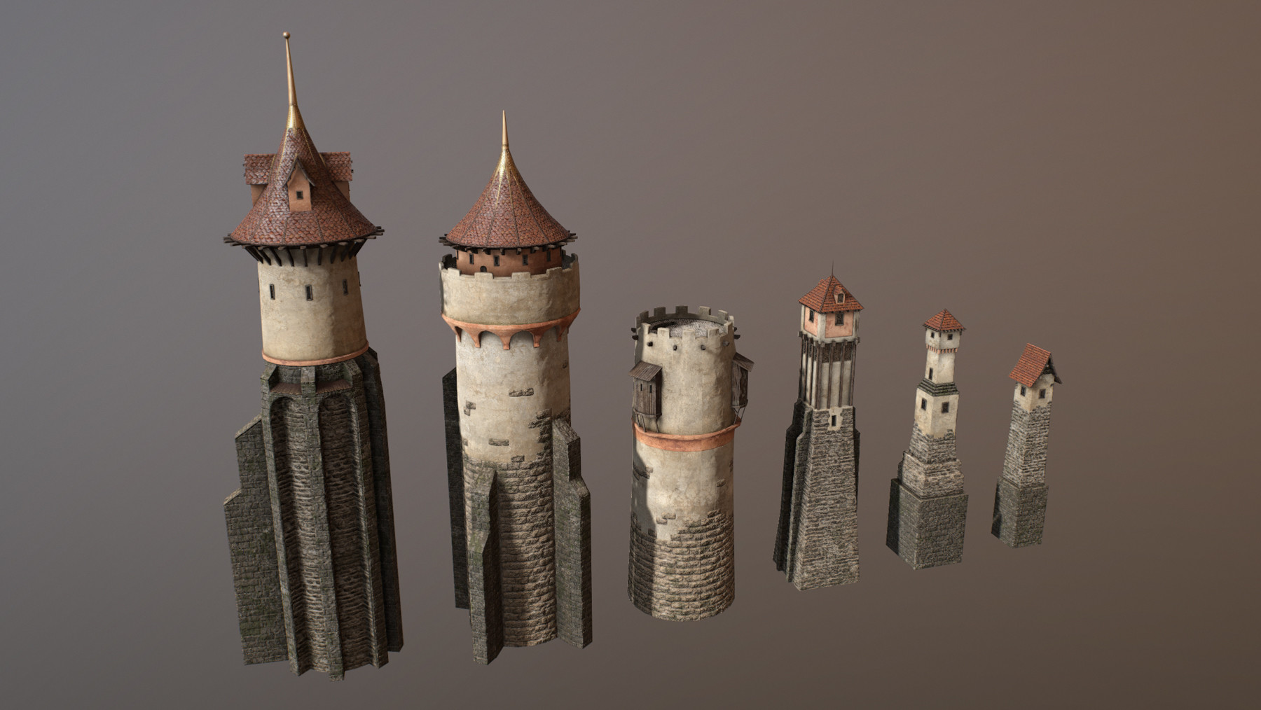 ArtStation - Medieval DRAGON Towers with general texture set 8k | Resources