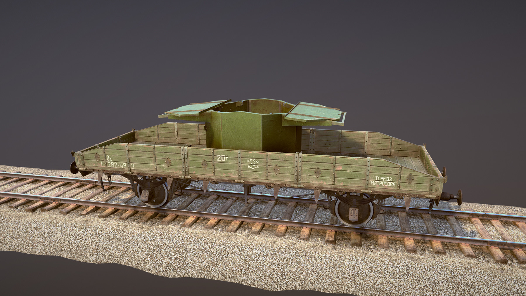 ArtStation - Armored Train SPU-BP Railway Anti-aircraft Platform ...
