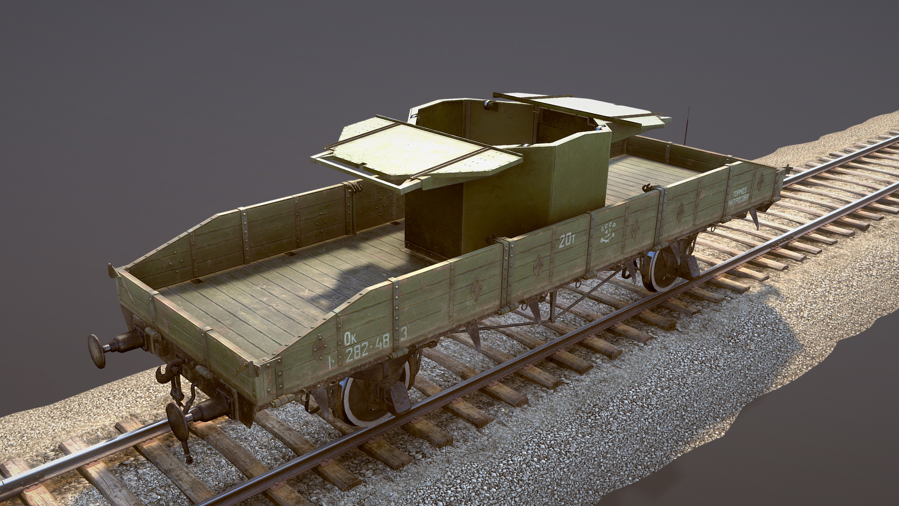 ArtStation - Armored Train SPU-BP Railway Anti-aircraft Platform ...