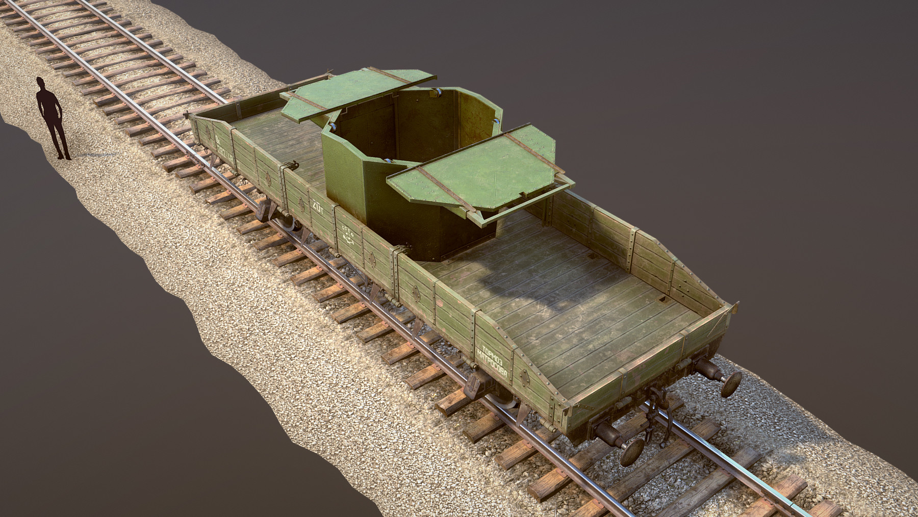 ArtStation - Armored Train SPU-BP Railway Anti-aircraft Platform ...