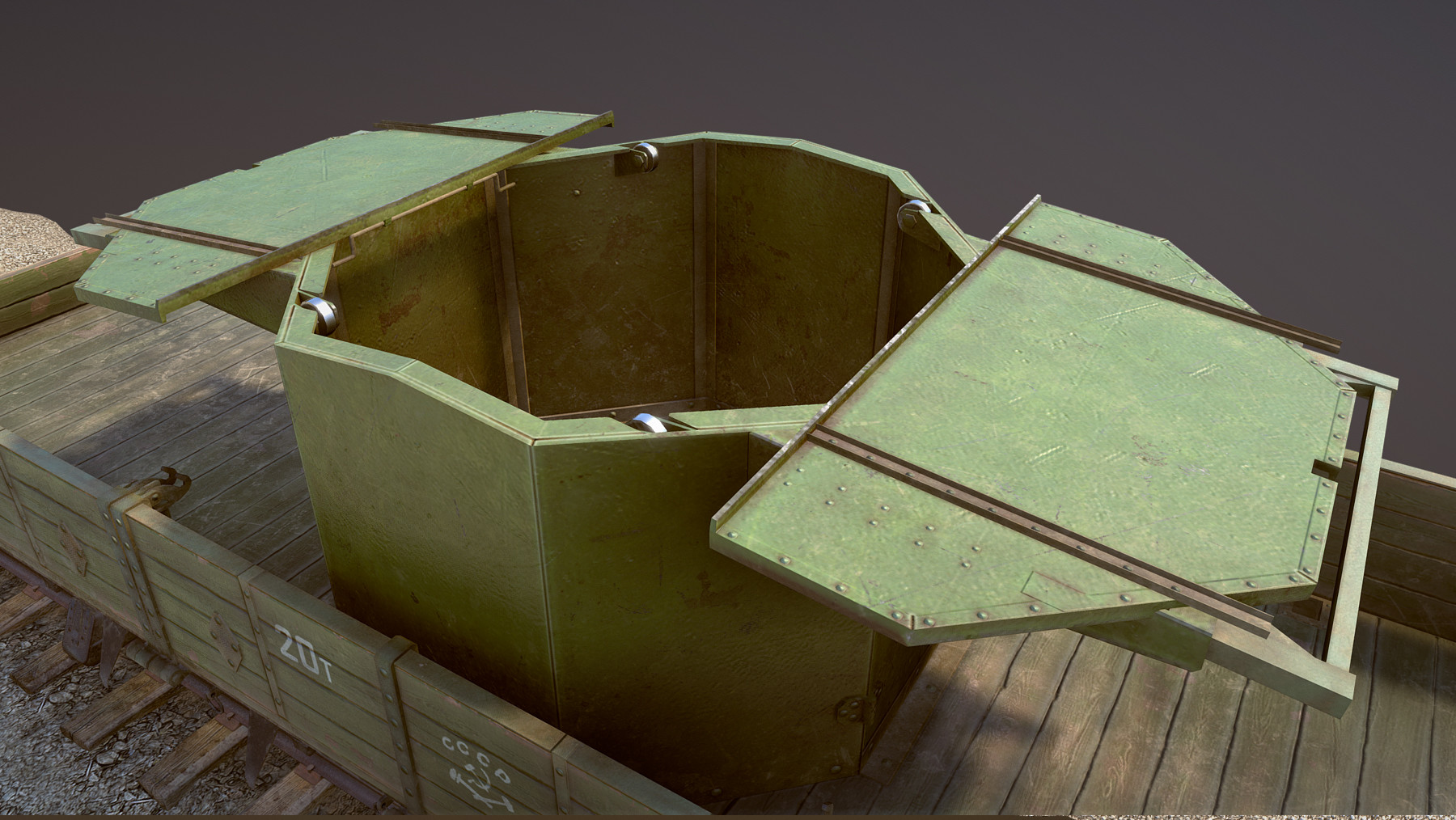 ArtStation - Armored Train SPU-BP Railway Anti-aircraft Platform ...