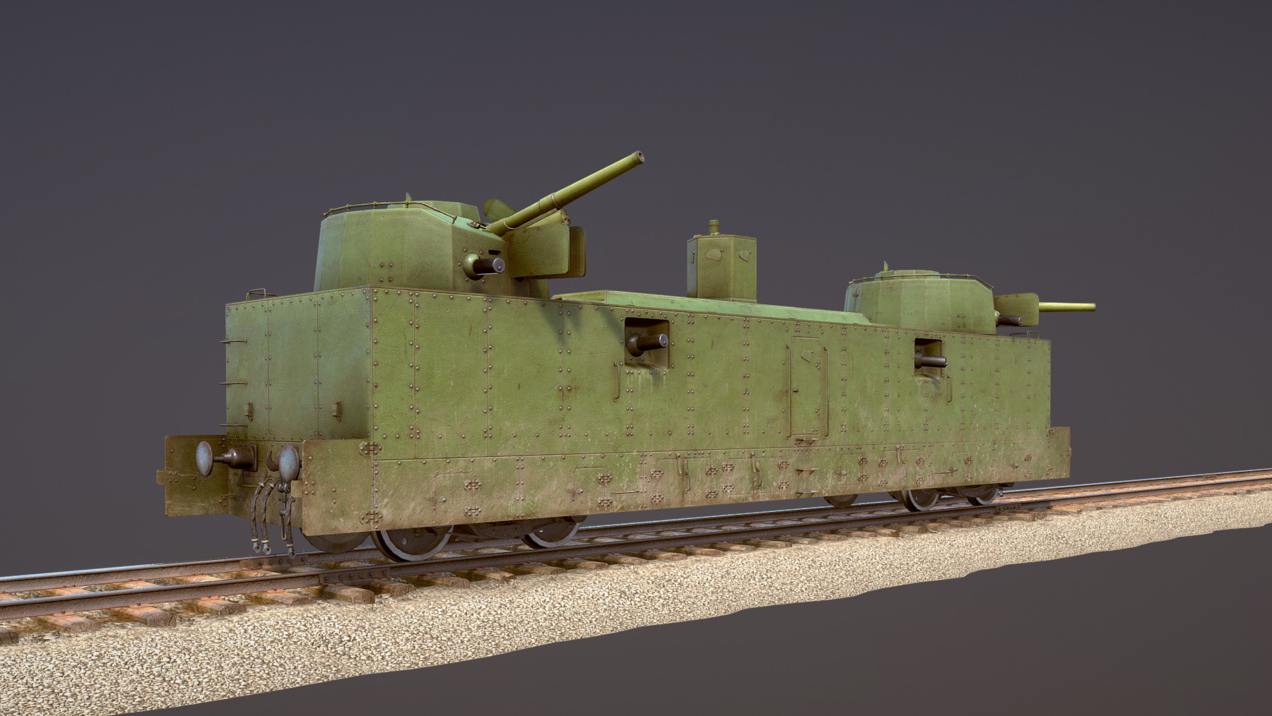 ArtStation - Armored Train PL-37 Railway Light Artillery Wagon | Resources