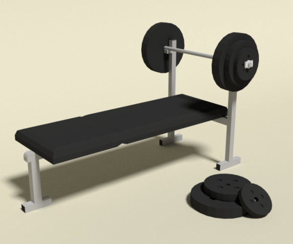 ArtStation - Low Poly Cartoon Weight Bench | Resources