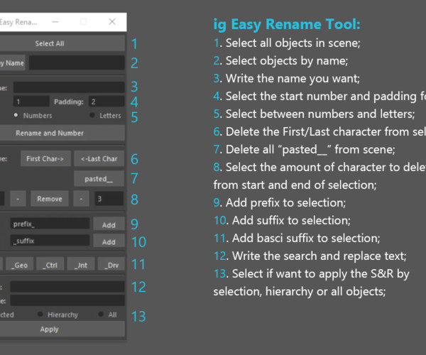 ArtStation - EzRename - Maya Tool | Resources