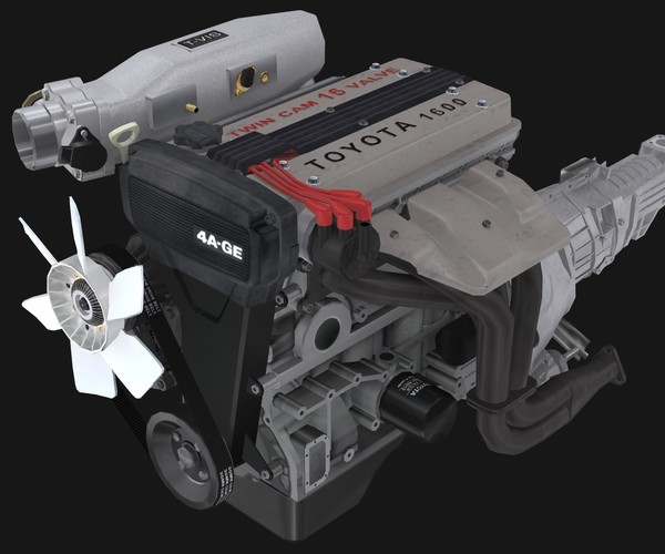 ArtStation - Toyota 4A-GE 1.6L Redtop engine model | Resources