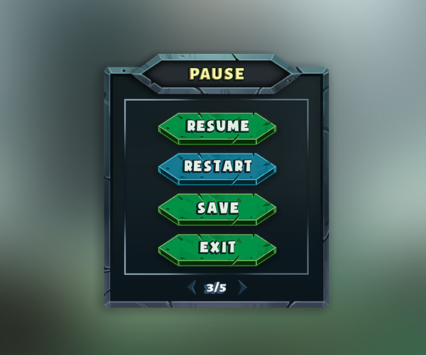 ArtStation - [UIFBRCA] Dungeon Green - Medieval Mobile UI | Game Assets