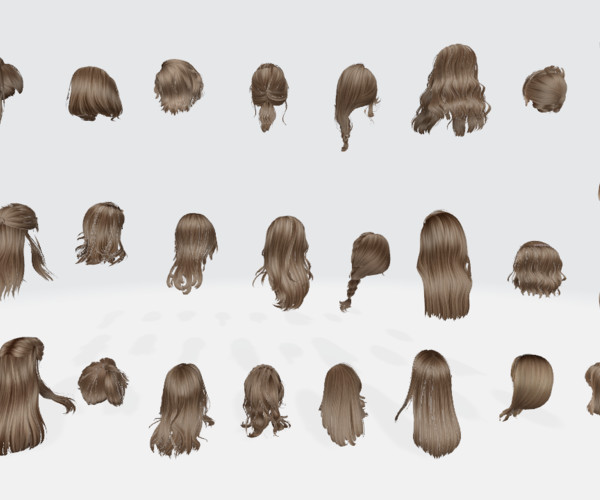 ArtStation - Female hair Collection Pack 3 | Game Assets