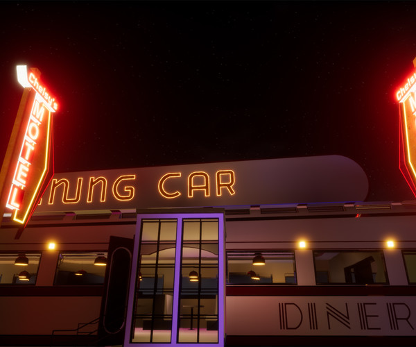 ArtStation - Retro Googie Neon Sign Pack (Illuminated), American Diner ...