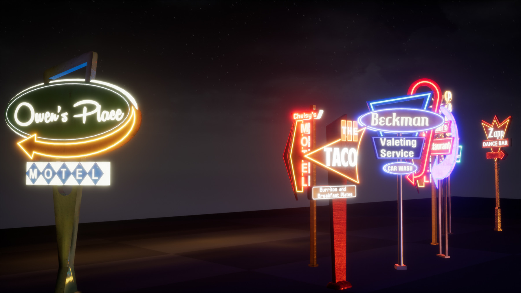 ArtStation - Retro Googie Neon Sign Pack (Illuminated), American Diner ...