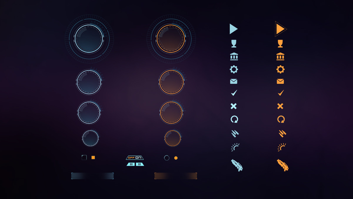 ArtStation - [UIFBRCA] Invasion Futuristic UI Kit | Game Assets