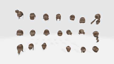 ArtStation - Female hair Collection Pack 2 | Resources