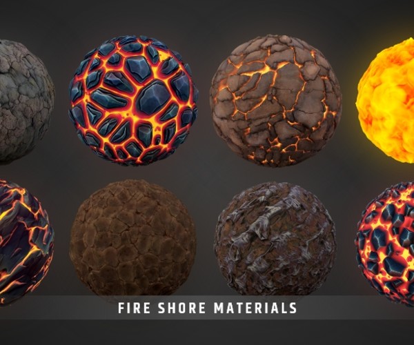 ArtStation - Stylized Fantasy Fire Shore Material Pack | Game Assets