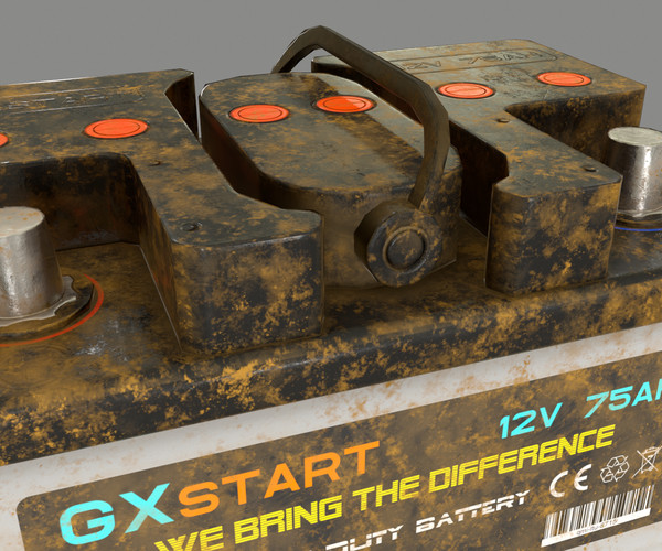 ArtStation - PBR Car Battery - White | Game Assets