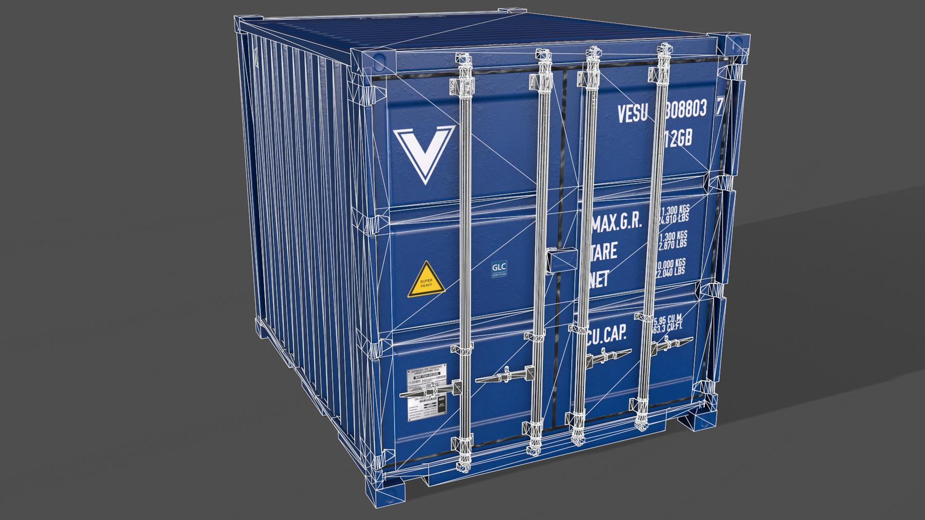 ArtStation - PBR 10 ft Storage Container - Blue | Game Assets